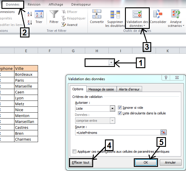 Créer une liste déroulante - Apprendre Excel en ligne