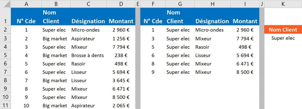 La formule FILTRE (Microsoft 365) - Apprendre Excel