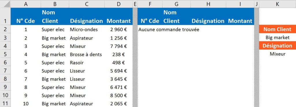 La formule FILTRE (Microsoft 365) - Apprendre Excel